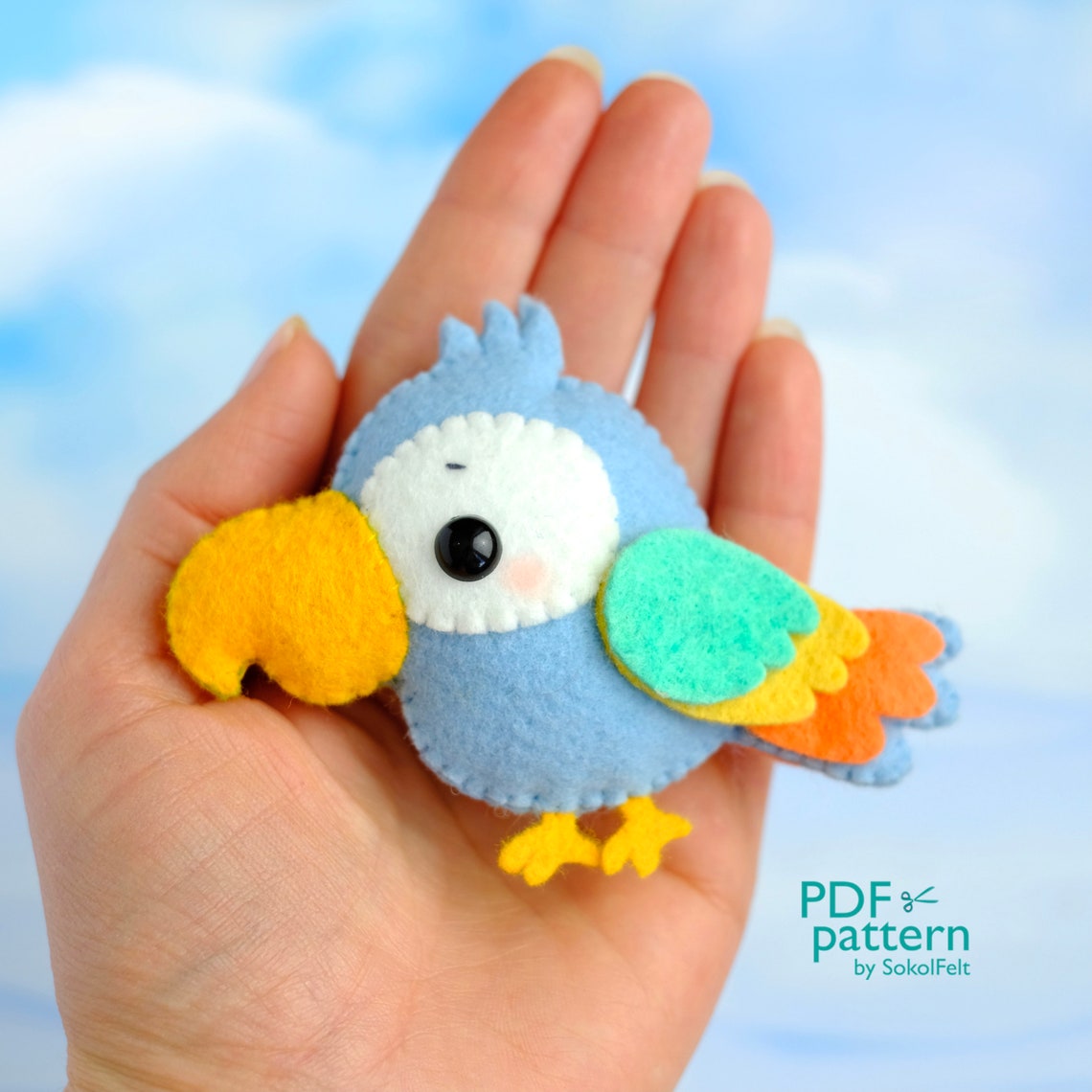 Felt Parrot Sewing Pattern, Plush Bird Toy (PDF & SVG) - Etsy