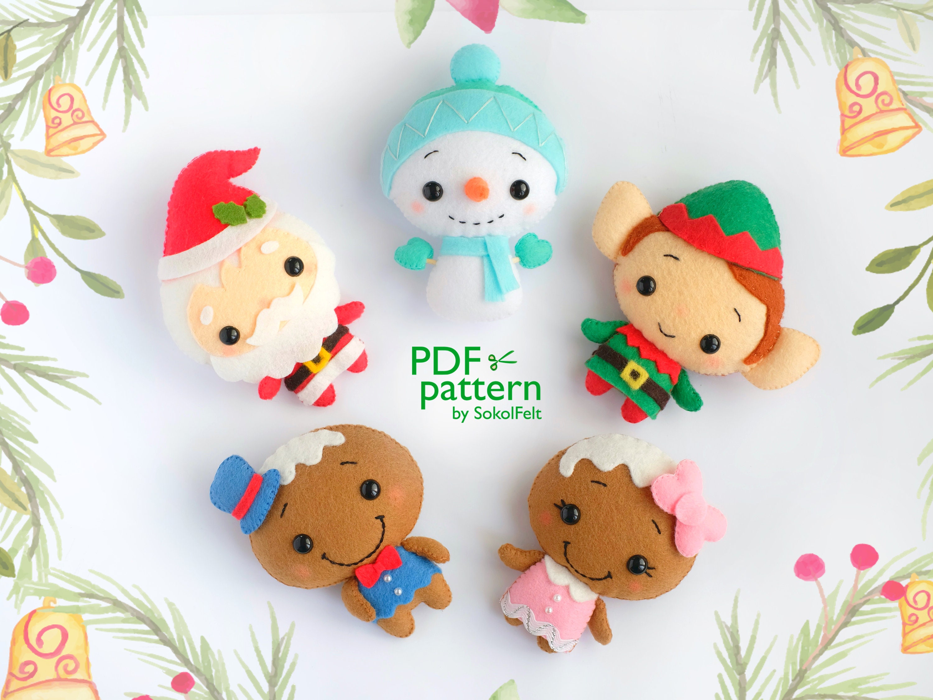 Felt Christmas Elf Toy Sewing PDF and SVG Pattern Christmas | Etsy