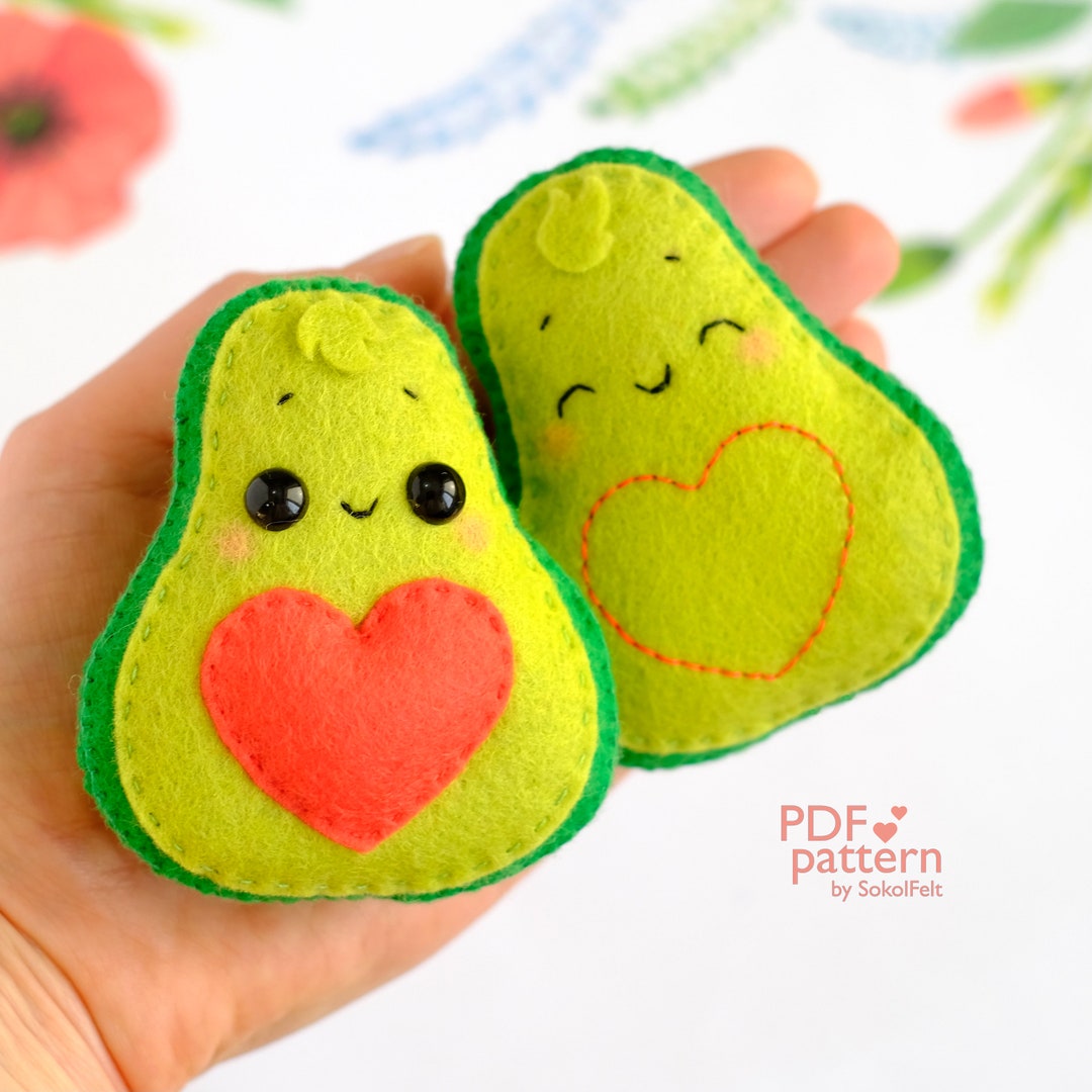 Avocado Love Felt Toy Sewing Pattern: Valentine's Plush (PDF & SVG) - Etsy