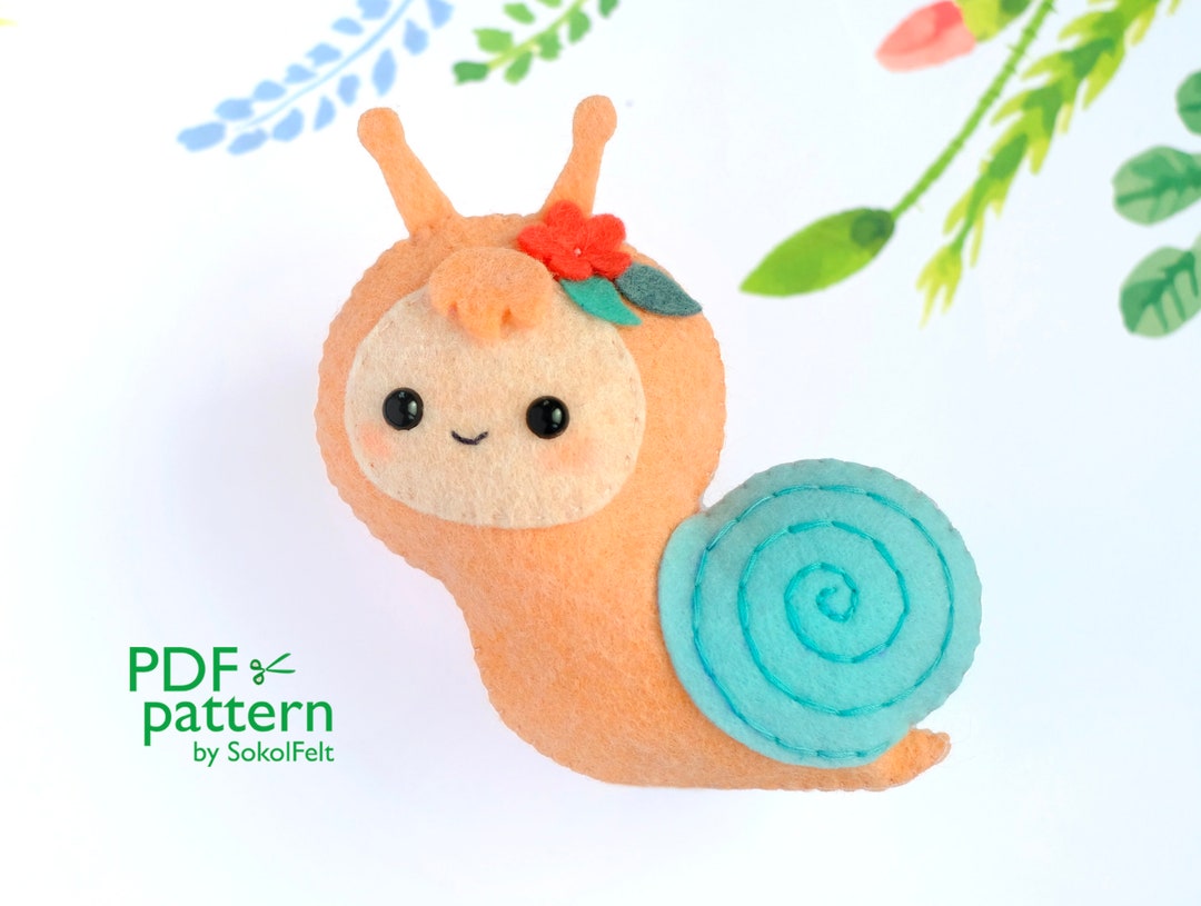 Felt Snail Toy Sewing Pattern: DIY Plush Critter (PDF & SVG) - Etsy