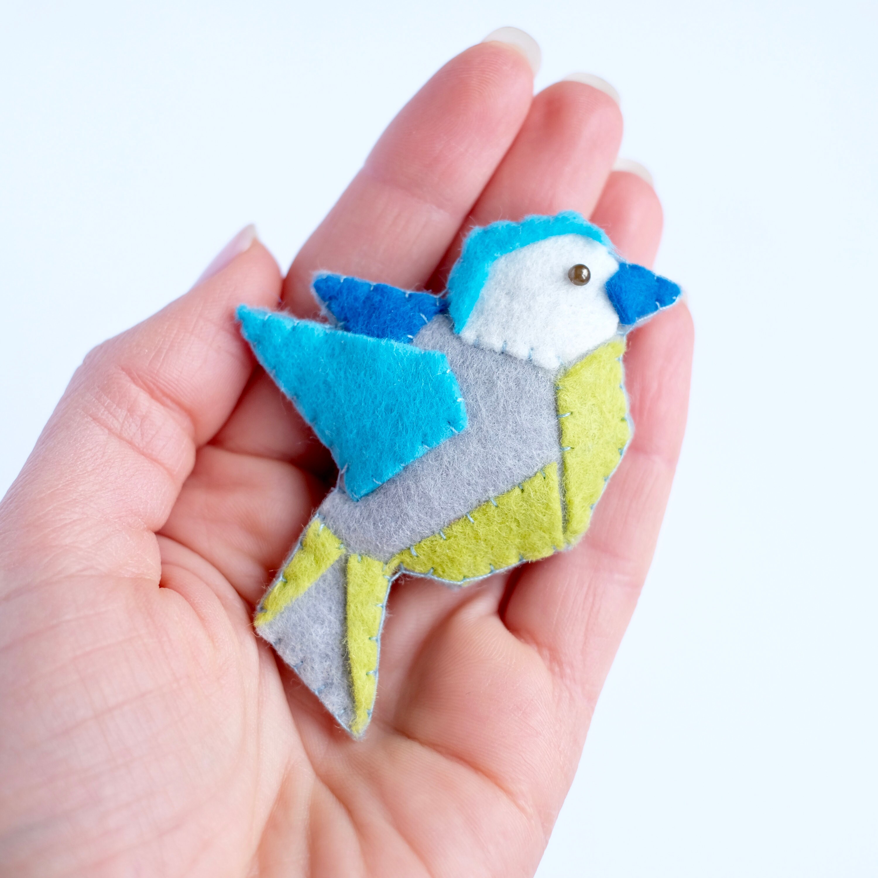 2 felt bird toys sewing PDF pattern Felt bird brooch Origami | Etsy