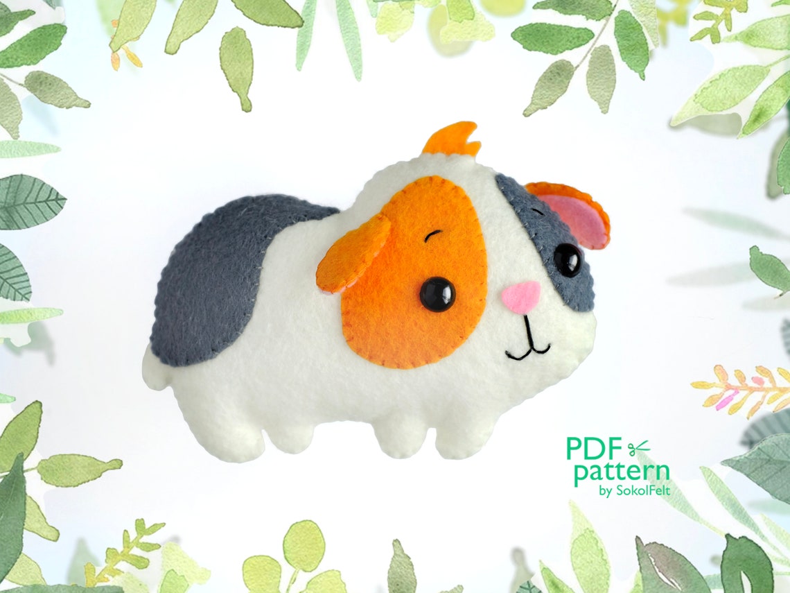 Guinea Pigs Felt Toy Sewing PDF and SVG Patterns Silkie - Etsy