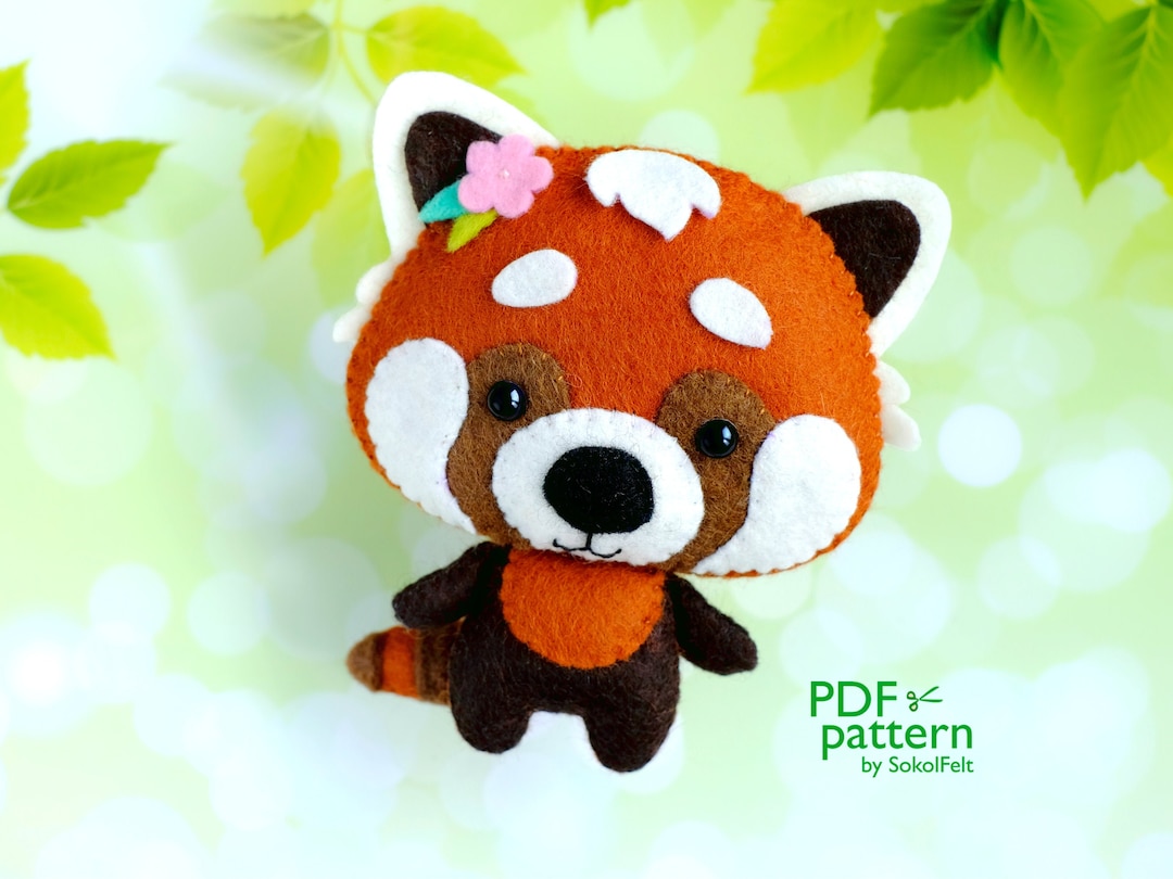 Baby Red Panda Felt Toy PDF and SVG Pattern, 2 Patterns in 1, Felt ...