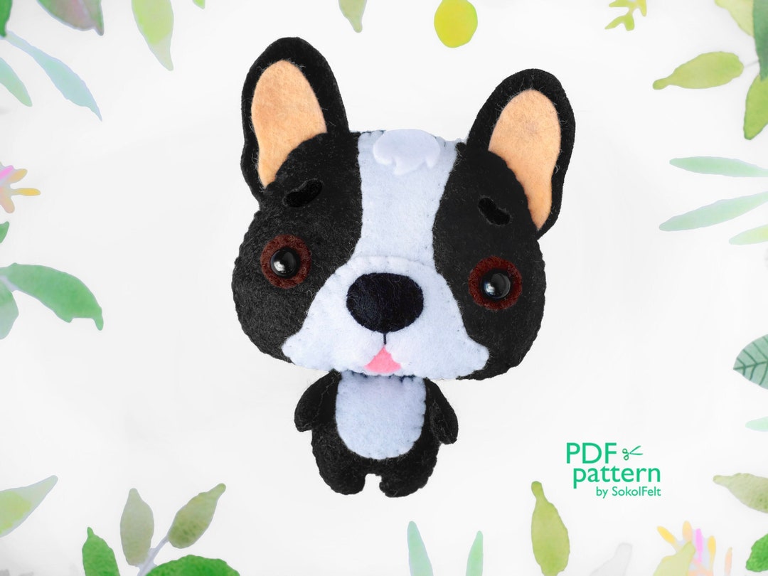 French Bulldog Felt Toy Sewing PDF and SVG Patterns, Dog Sewing ...
