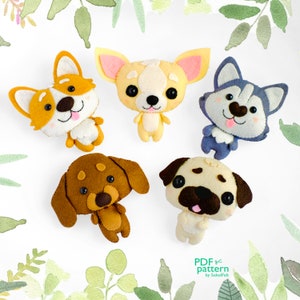 Corgi Felt Toy Sewing PDF and SVG Patterns, Cute Dog Sewing Tutorial ...