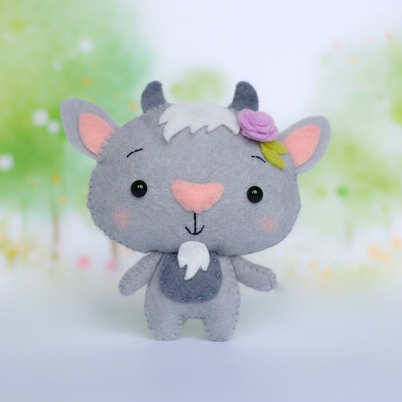 Felt Baby Goat Toy Sewing PDF and SVG Patterns Cute Farm - Etsy