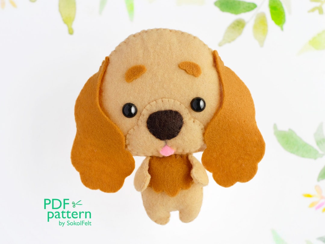 Cocker Spaniel Felt Toy Sewing Pattern, DIY Dog Plush Doll (PDF & SVG ...