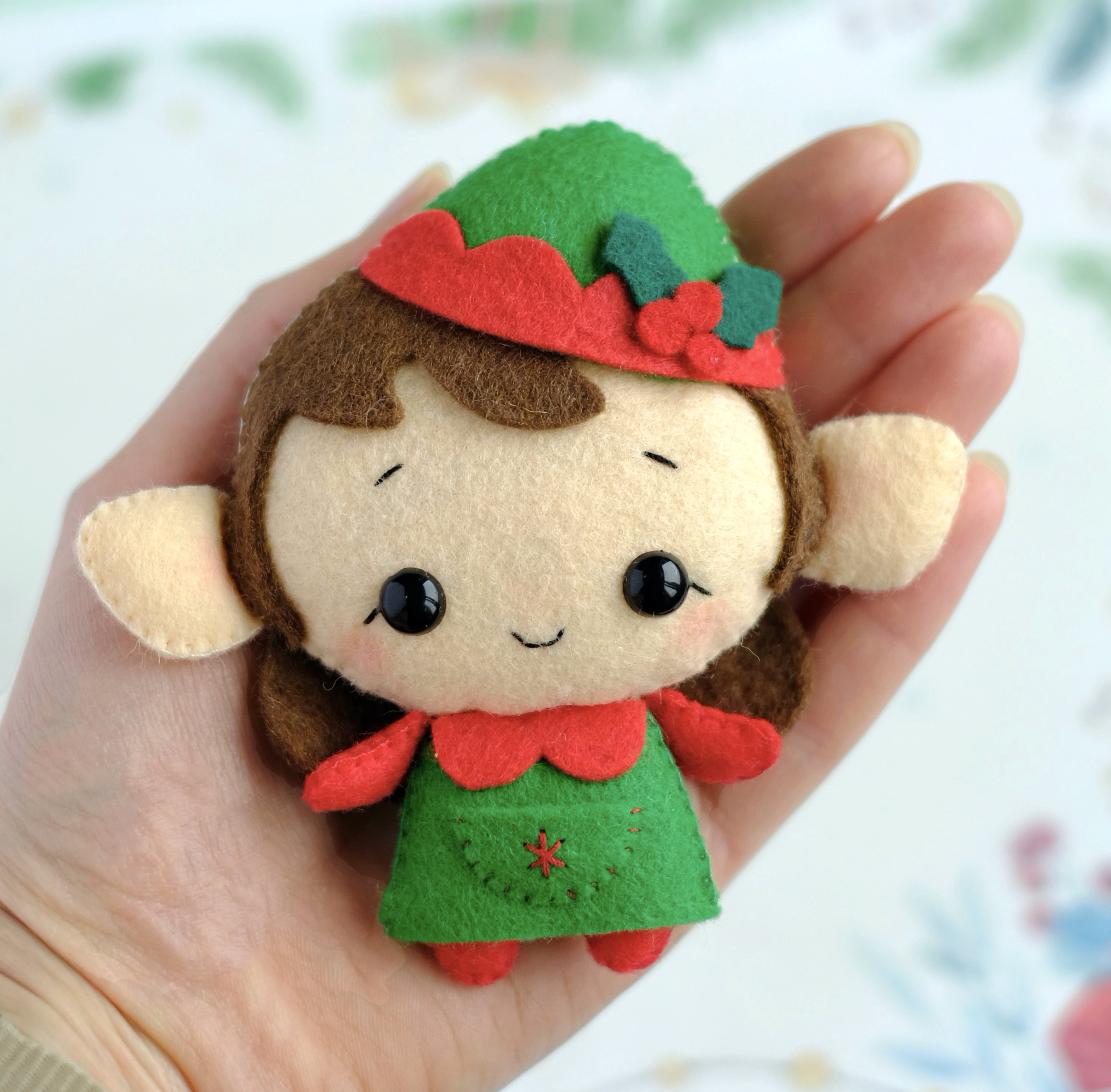 Christmas Elf Girl Felt Toy Sewing PDF and SVG Pattern - Etsy