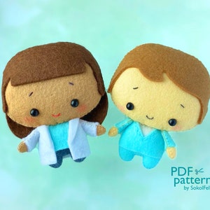 Felt Doctor and Nurse Doll Sewing Pattern (PDF & SVG) - Etsy