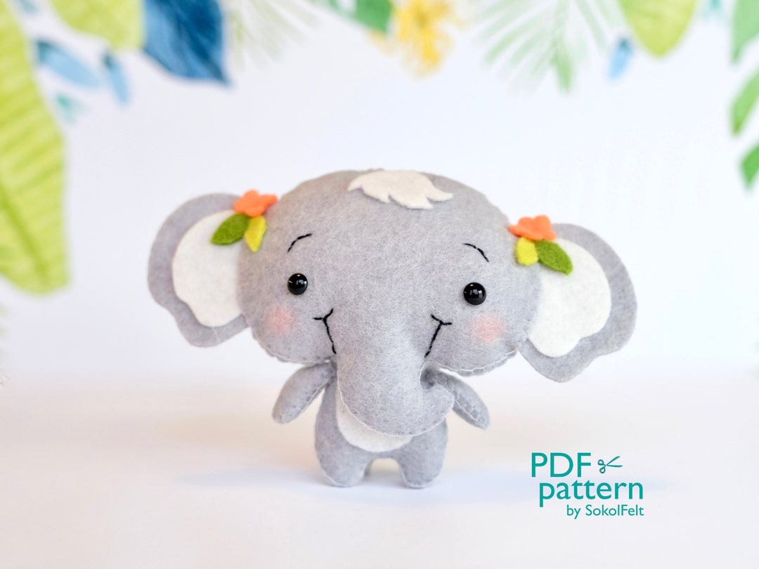 Felt Elephant Toy Sewing Pattern: Safari Animal Mobile (PDF & SVG) - Etsy
