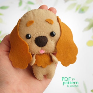 Cocker Spaniel Felt Toy Sewing Pattern, DIY Dog Plush Doll (PDF & SVG ...