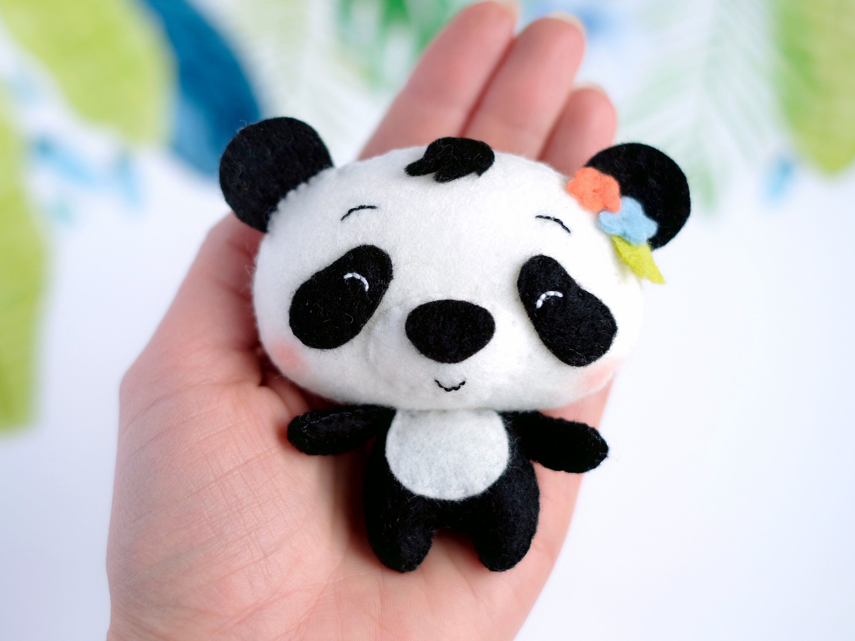 Panda Felt Toy PDF and SVG Pattern Felt Woodland Animal Plush - Etsy