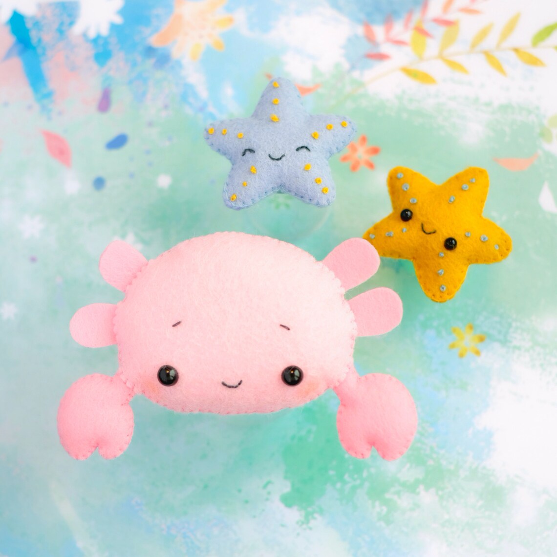 Felt Crab and Starfish Sewing Pattern: Sea Life Mobile (PDF Pattern) - Etsy
