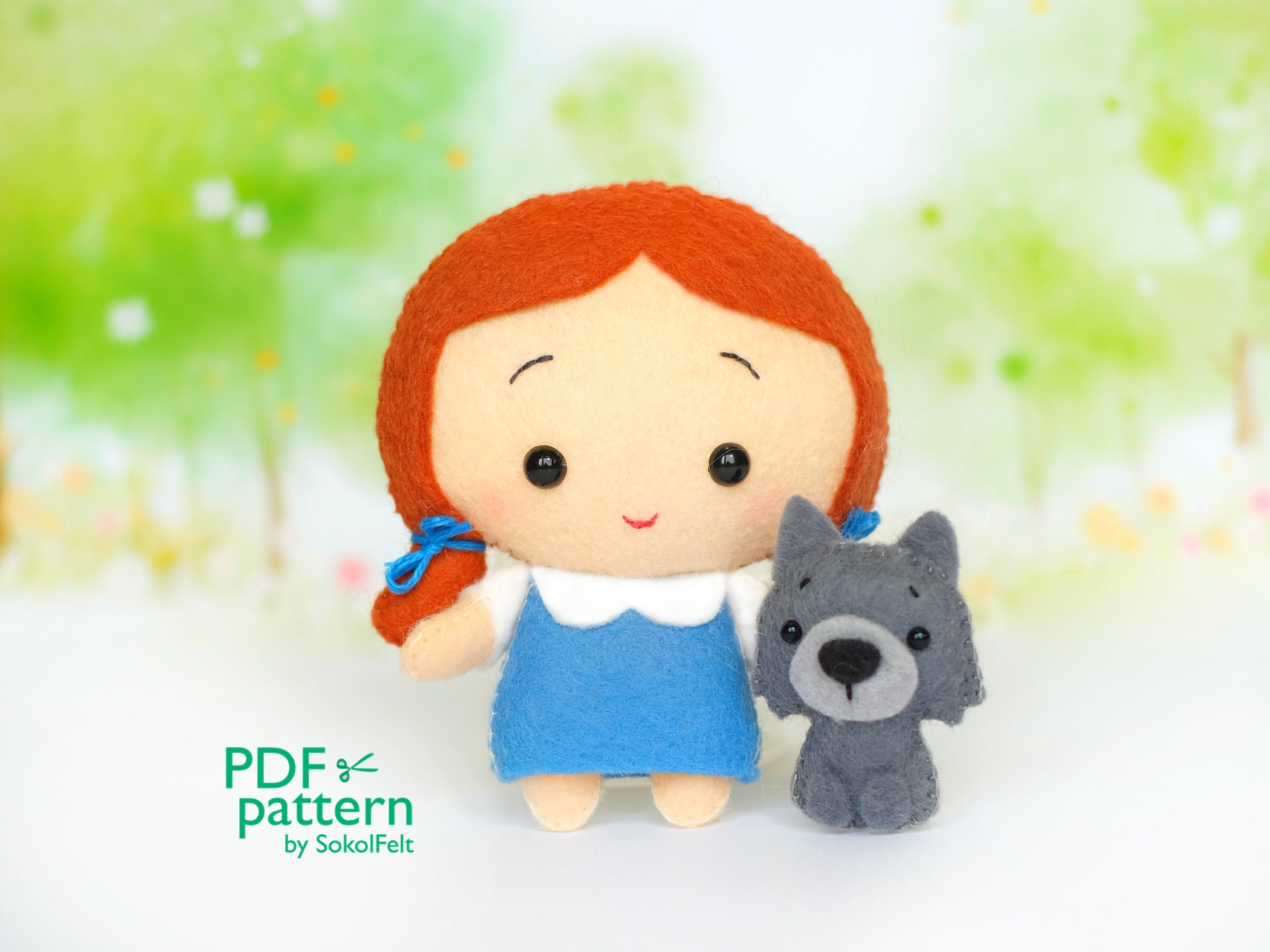 Felt Dorothy and Toto Sewing Pattern: Wizard of Oz Toys (PDF Pattern ...