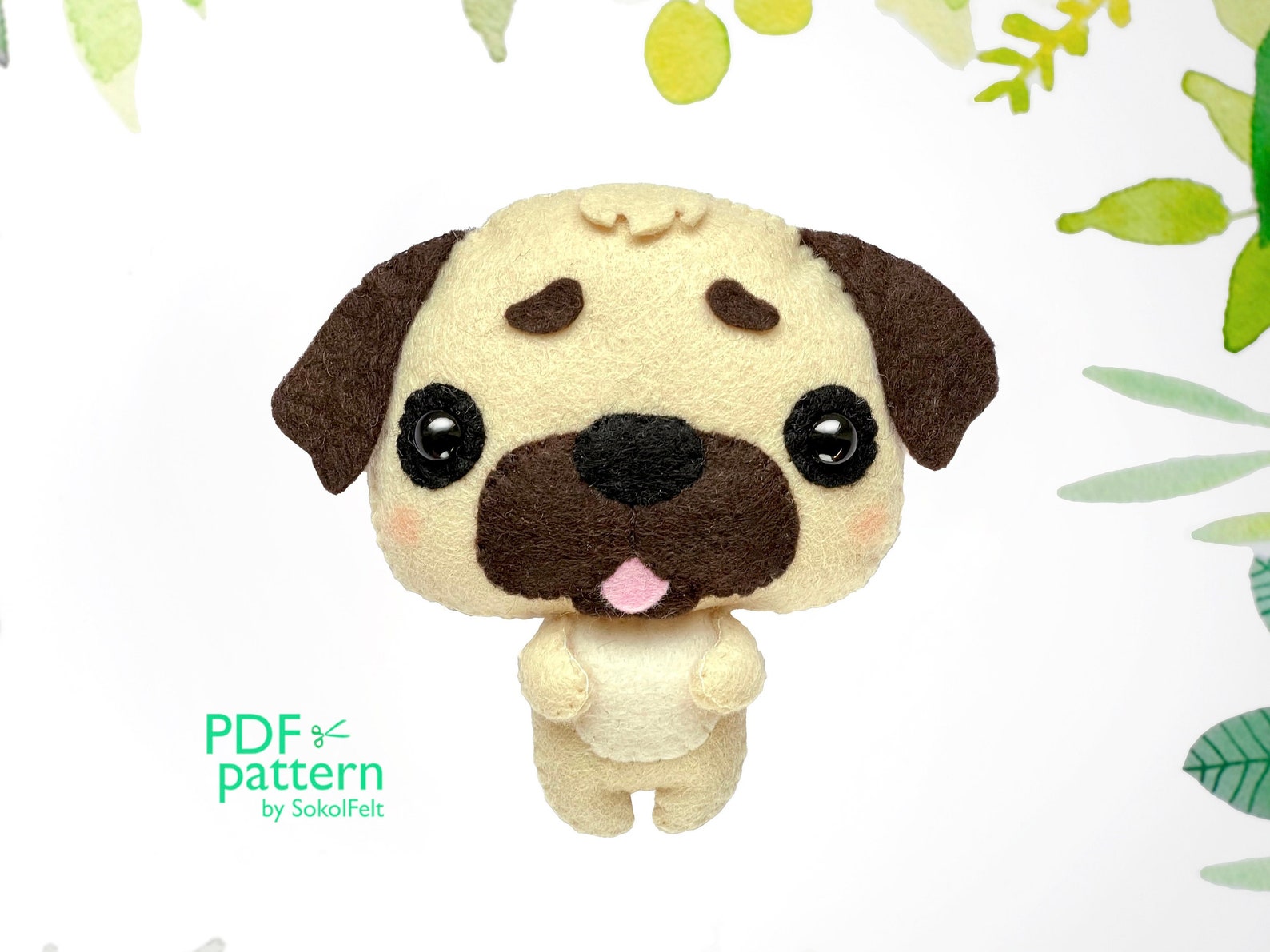 Felt Pug Toy Sewing Pattern, Dog Sewing Tutorial (PDF & SVG) - Etsy