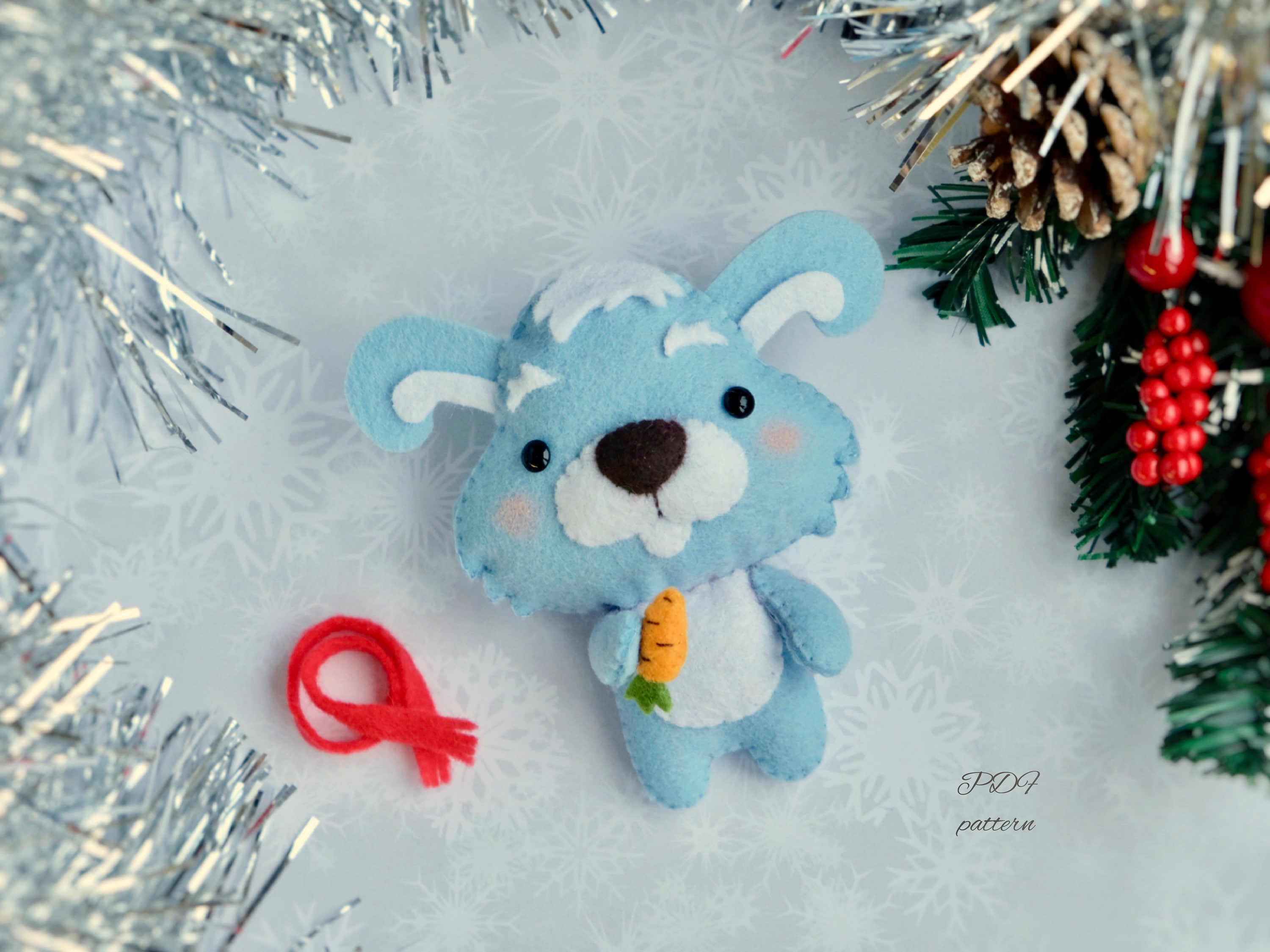 Bunny PDF Pattern Felt Woodland Animal Plush Toy Sewing | Etsy