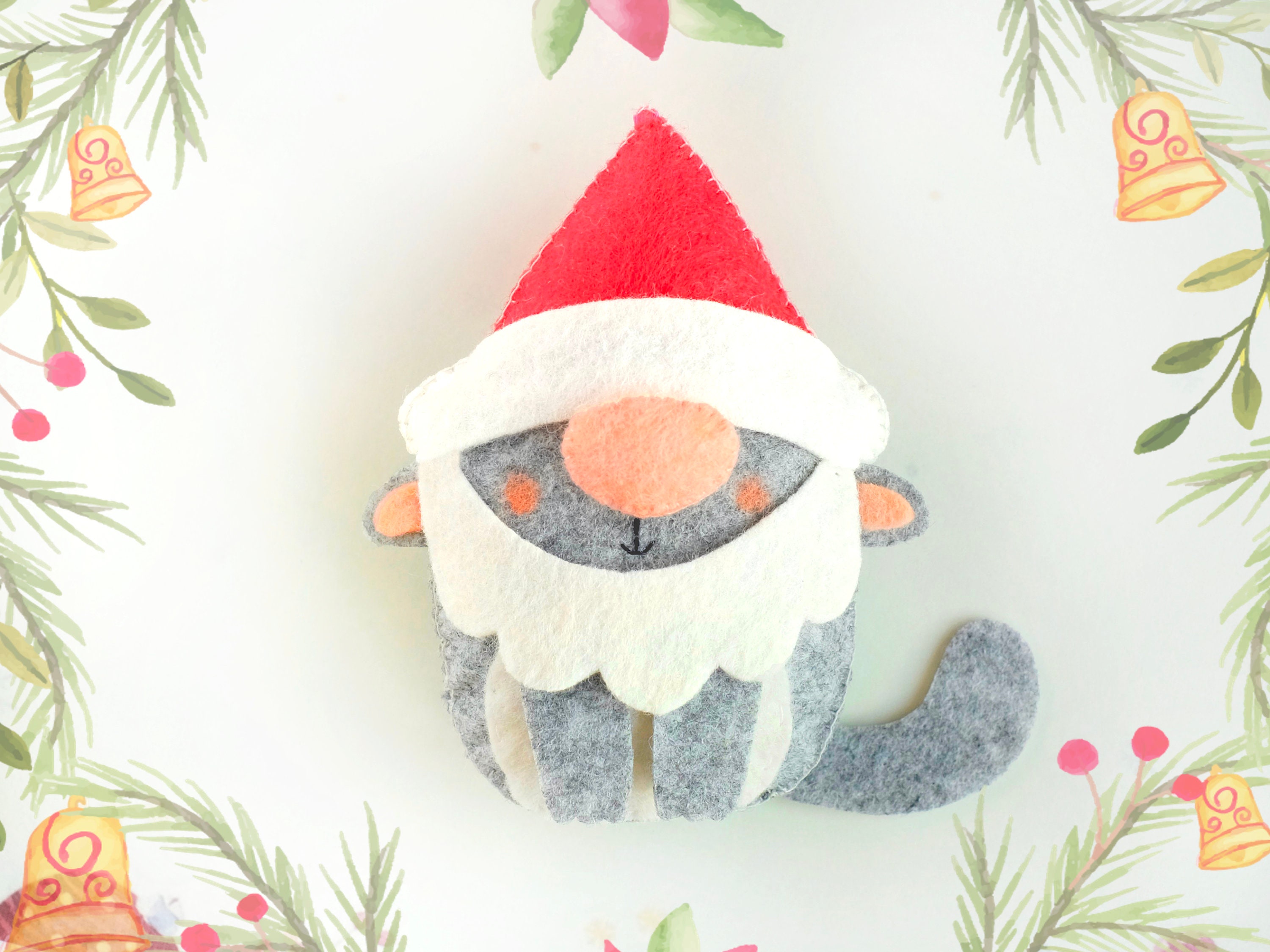 Felt Santa Cat Toy Sewing PDF Pattern Christmas Gnome Felt - Etsy