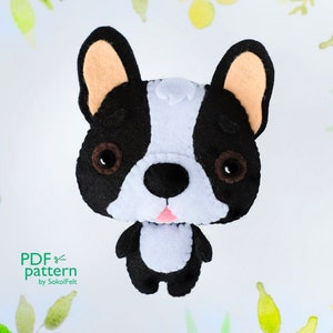 French Bulldog Felt Toy Sewing PDF and SVG Patterns, Dog Sewing ...