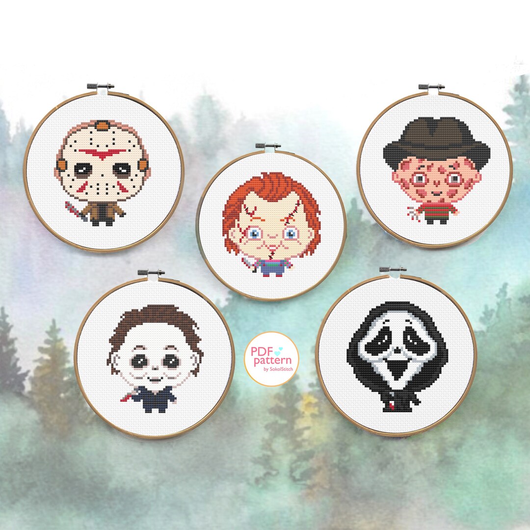 Halloween Horror Movie Cross Stitch PDF Patterns, Slasher Movie ...
