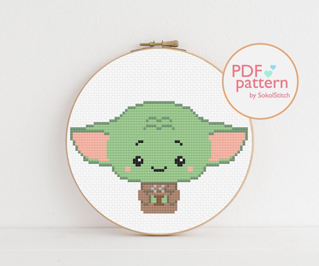 Baby Alien Cross Stitch PDF Pattern, DIY Halloween Decor, Cross Stitch ...