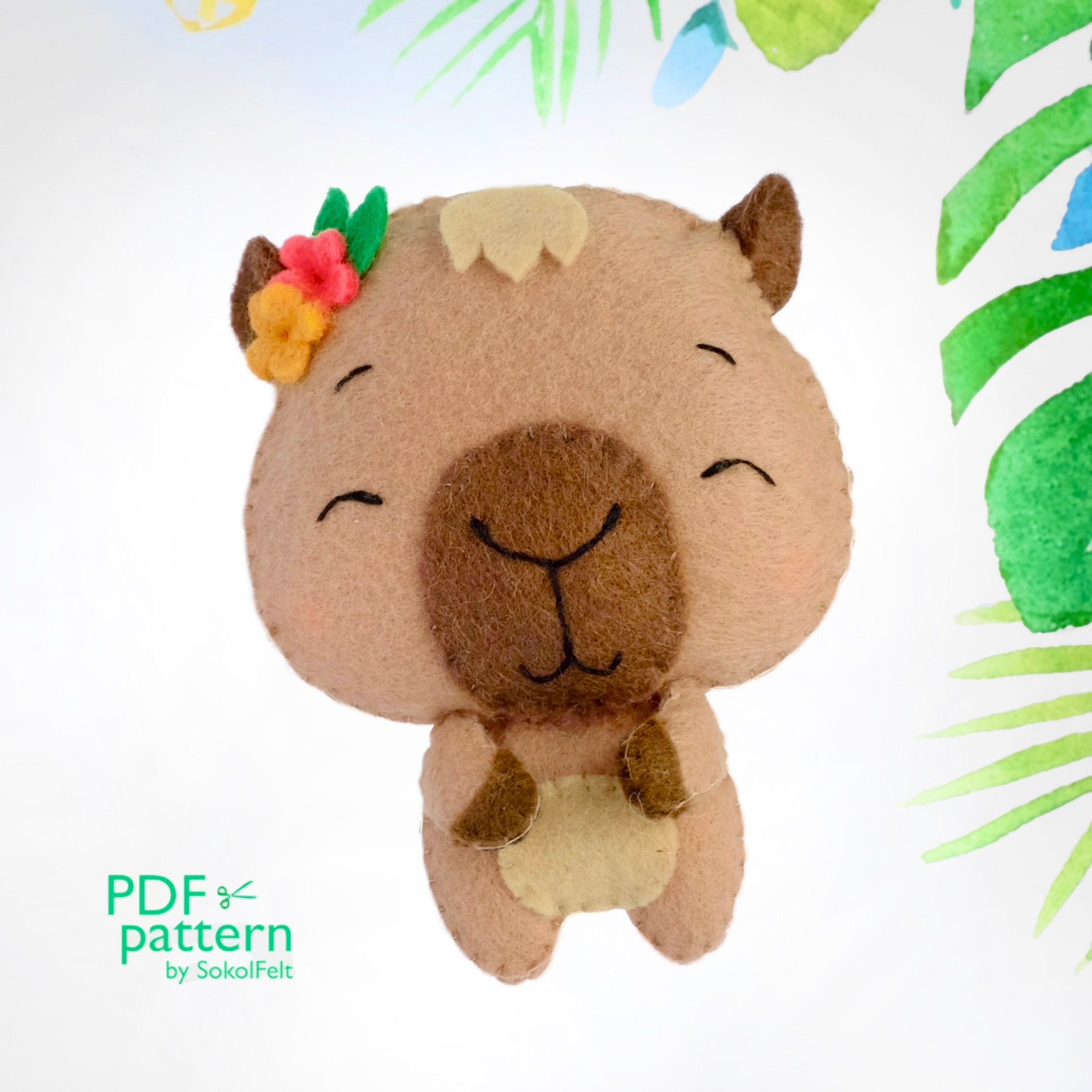 Felt Capybara Sewing Pattern: DIY Kawaii Plush Doll (PDF & SVG) - Etsy