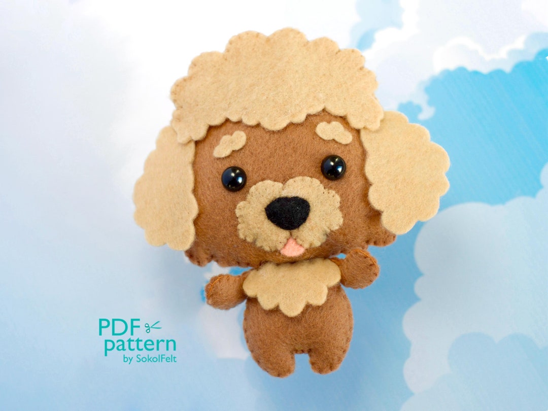 Poodle Puppy Felt Toy Sewing PDF and SVG Patterns, Maltipoo, Cute Dog ...