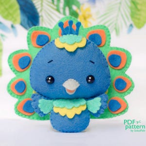 Felt Peacock Toy Sewing Pattern: DIY Tutorial (PDF & SVG) - Etsy