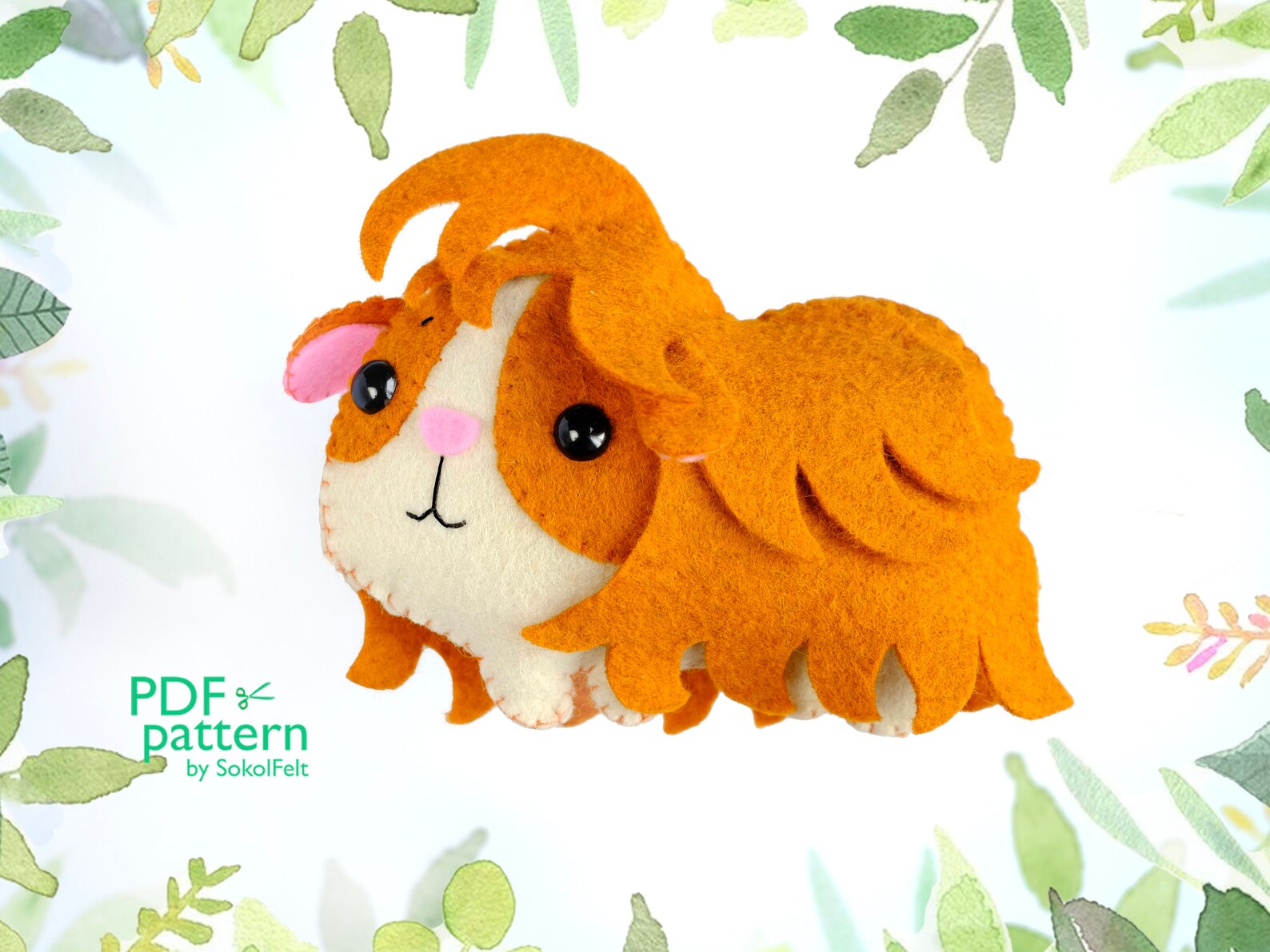 Felt Guinea Pig Sewing Pattern: Plush Toy, Crib Mobile (PDF & SVG) - Etsy