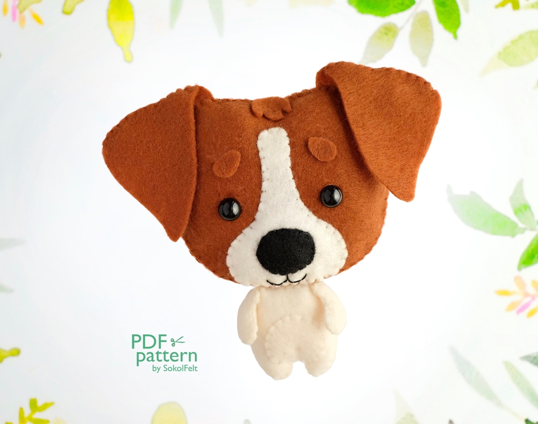 Jack Russell Puppy Felt Toy Sewing Pattern, DIY Dog Plush Doll (PDF ...