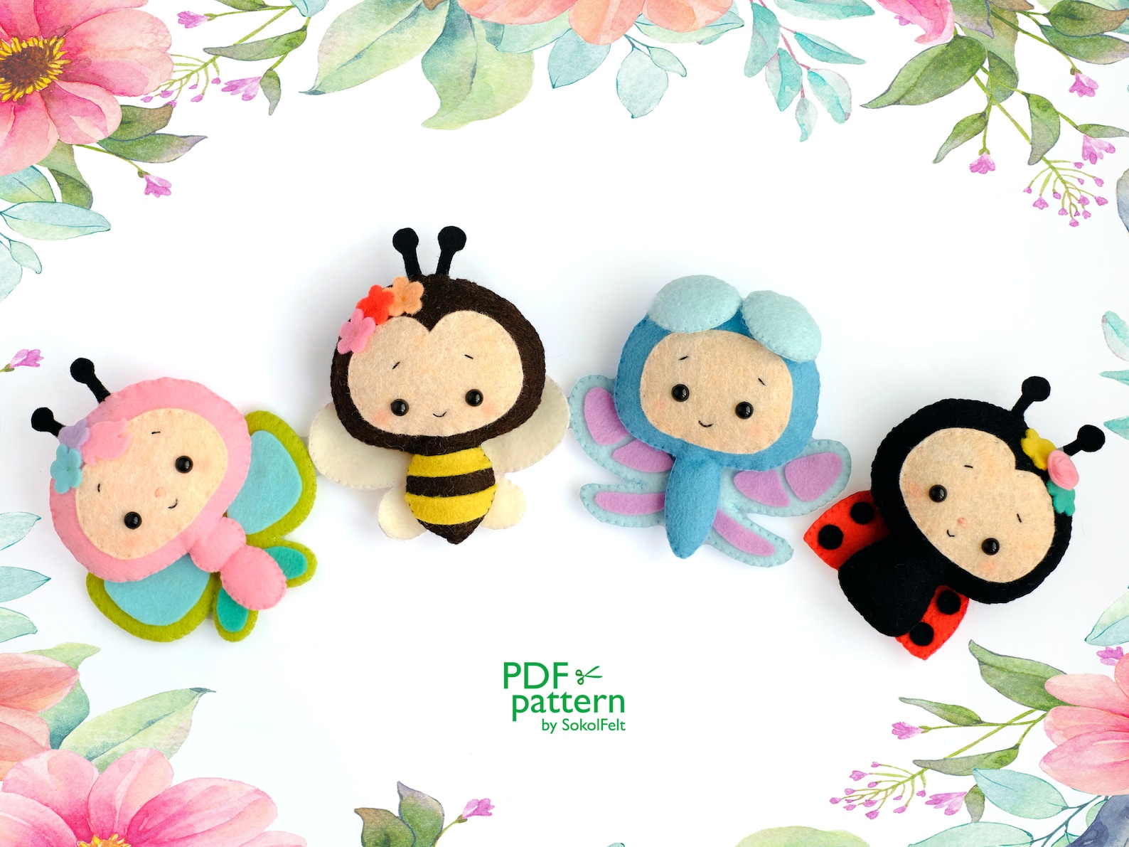 Felt Bee Sewing Pattern, Plush Bug Toy, DIY Mobile (PDF & SVG) - Etsy