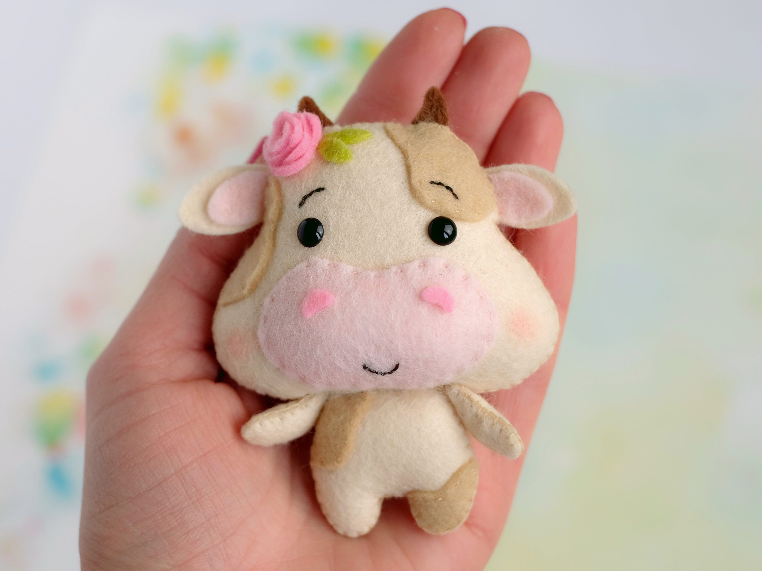 Felt Baby Cow Toy Sewing Pattern: Farm Animal Mobile (PDF & SVG) - Etsy