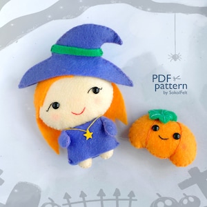 Felt Witch Toy Sewing PDF Pattern, Easy to Make Halloween Toy, Felt ...