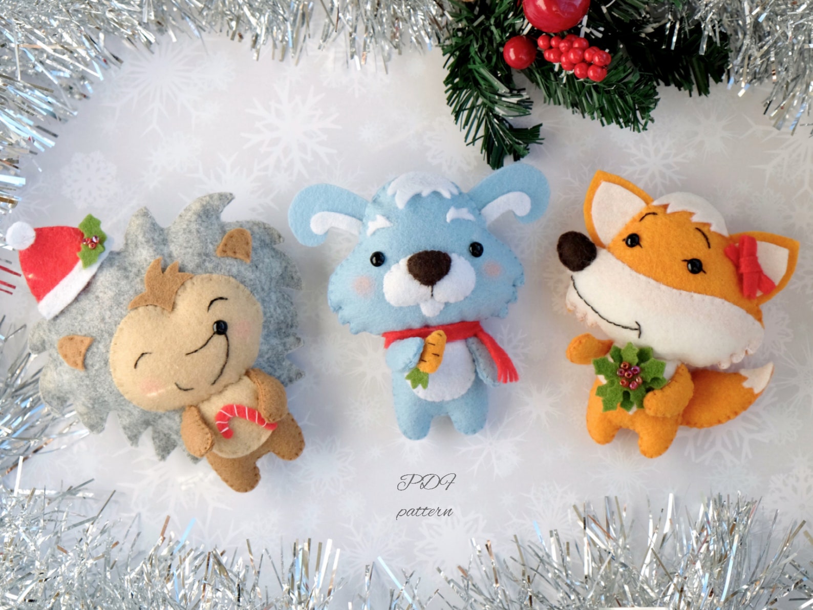 Bunny PDF Pattern Felt Woodland Animal Plush Toy Sewing | Etsy