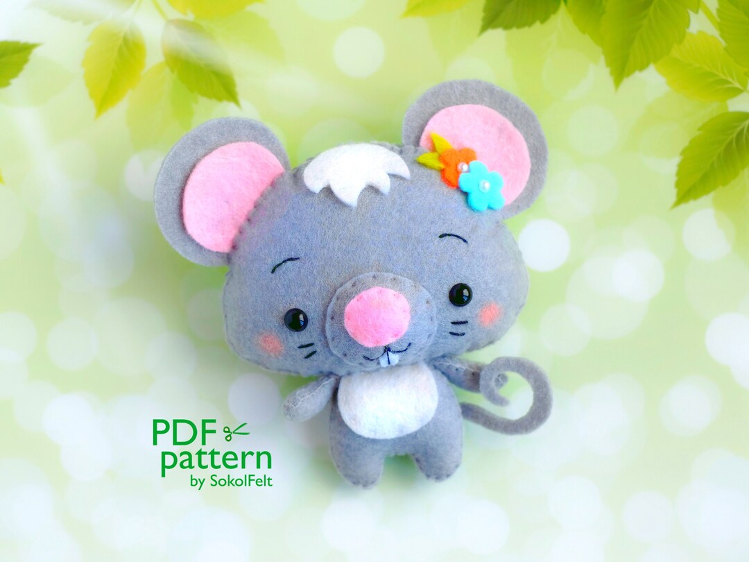 Felt Mouse Toy Sewing Pattern: Woodland Animal Plush (PDF & SVG) - Etsy