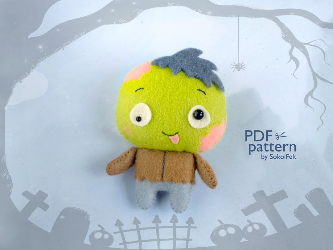 Felt Zombie Doll Sewing Pattern, Halloween Toy (PDF & SVG) - Etsy