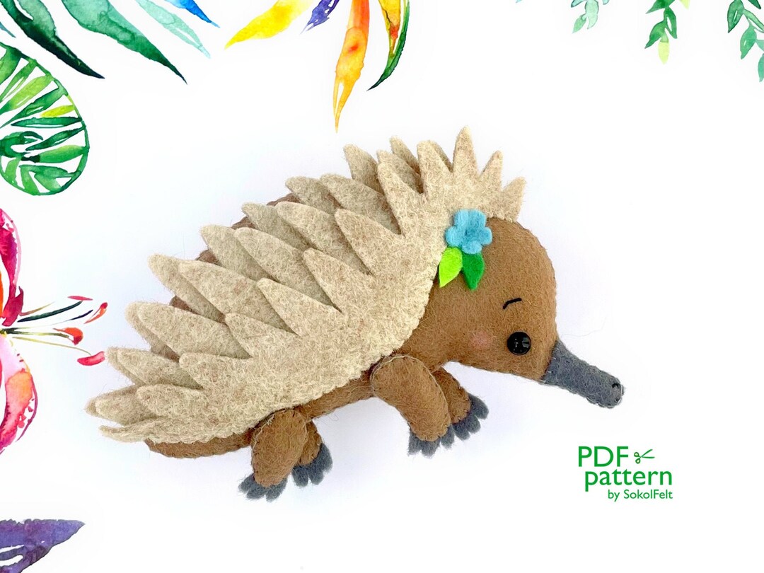 Felt Echidna Sewing Pattern: Australian Animal Toy (PDF & SVG) - Etsy UK