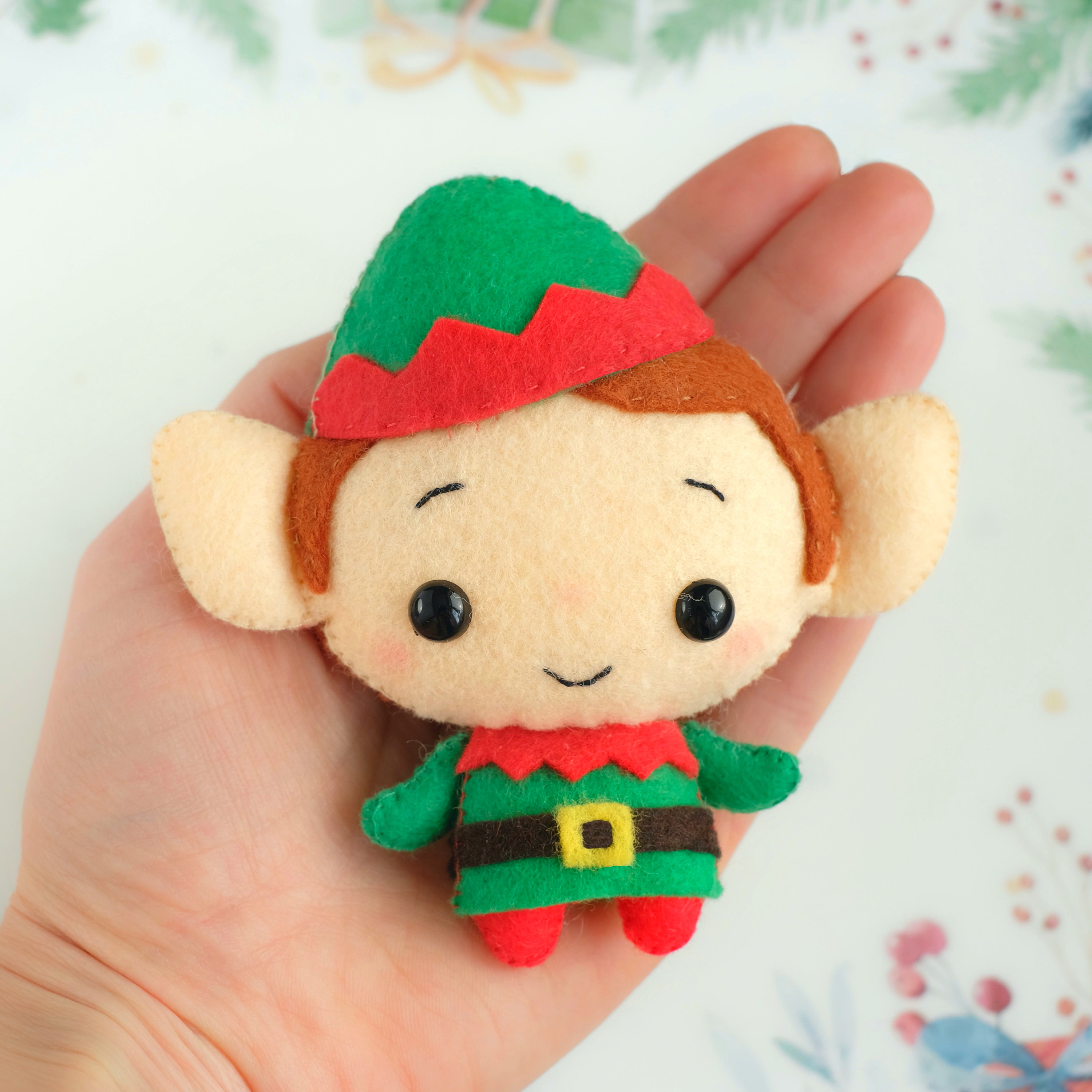 Felt Christmas Elf Toy Sewing PDF and SVG Pattern Christmas | Etsy
