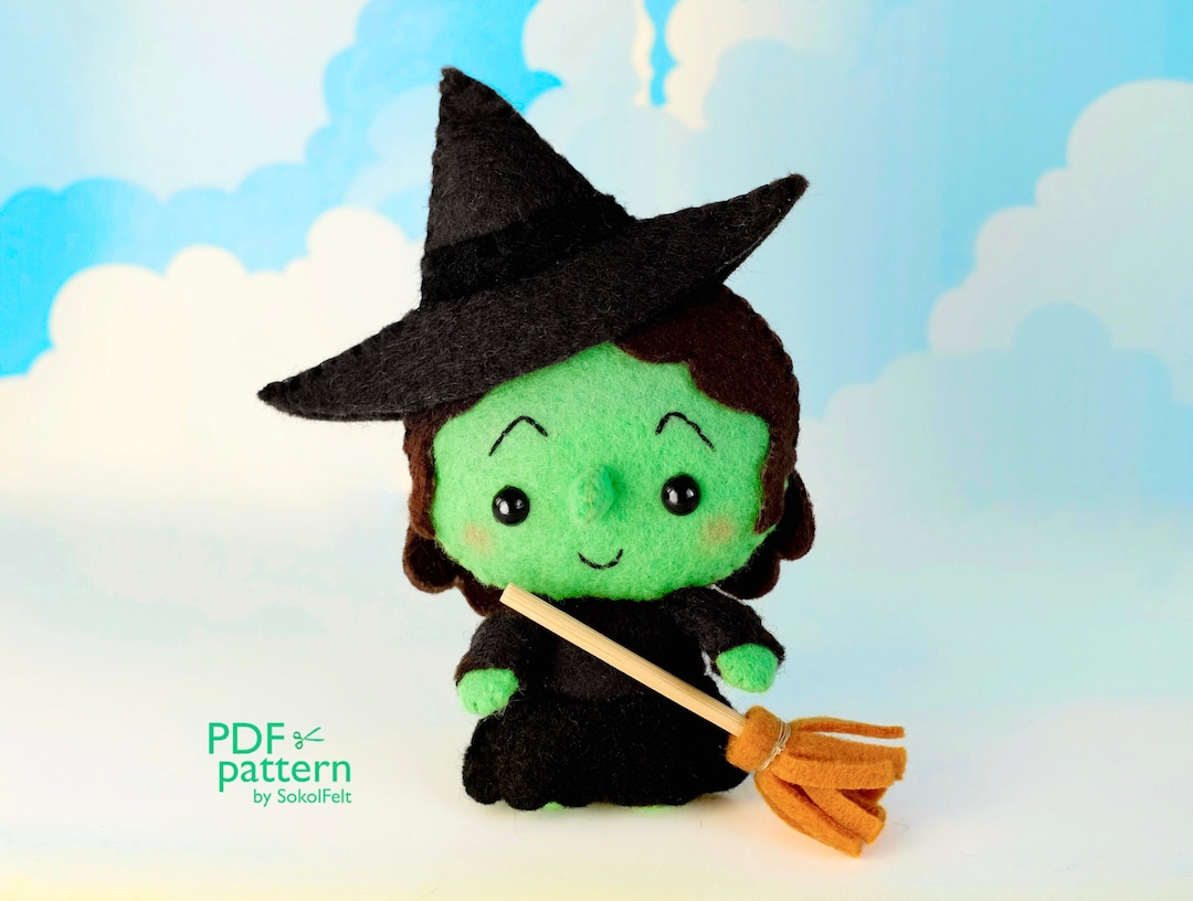 Wicked Witch Felt Toy Sewing Pattern: Elphaba Doll, Wizard of Oz (PDF ...