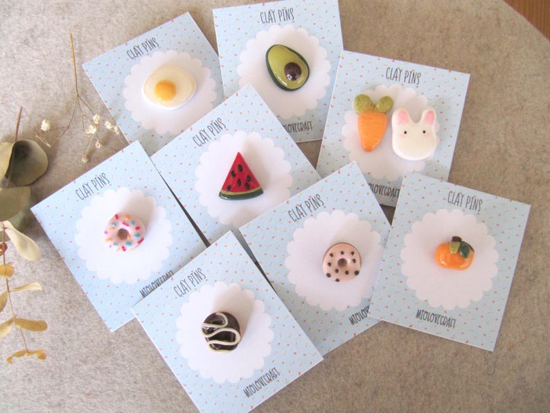 Spiegelei Pin, Clay Pins handgemachte , Süße Pins, Fimo Pins, Geschenk ...