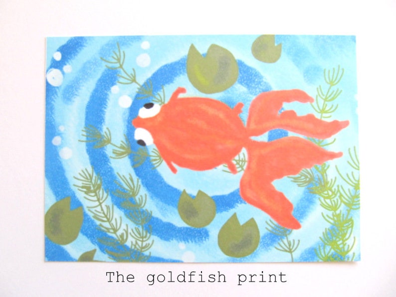 Goldfish Bookmark, Goldfish Sticker Set, Goldfish Set, Goldfish Cards ...