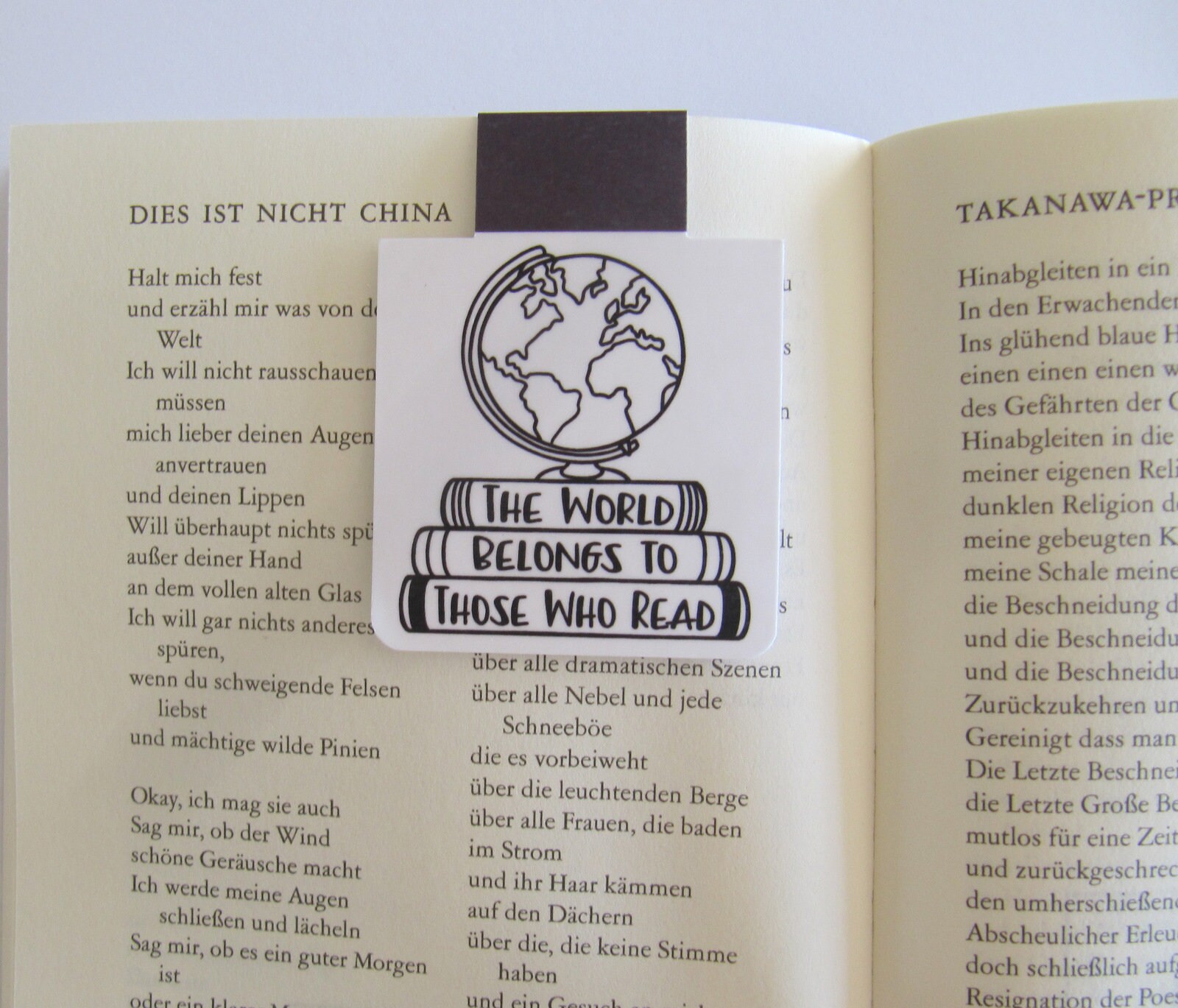 Magnetic Bookmarks, Bookmark World Map, Black and White Bookmarks, Book ...