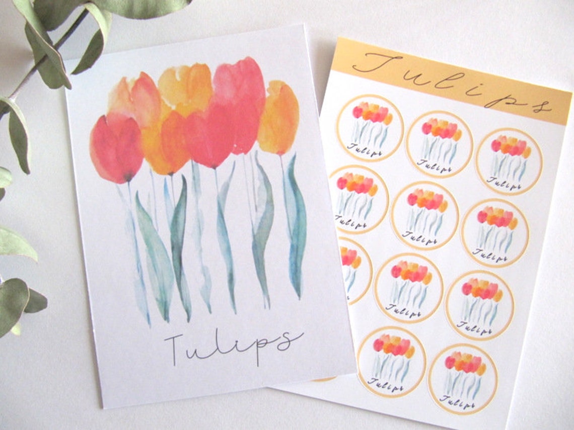 Tulpen Sticker Sheet, Tulpen Aufkleber, Agenda Sticker, Journal ...