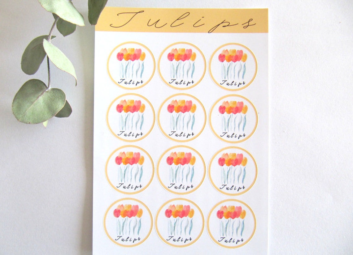 Tulpen Sticker Sheet, Tulpen Aufkleber, Agenda Sticker, Journal ...
