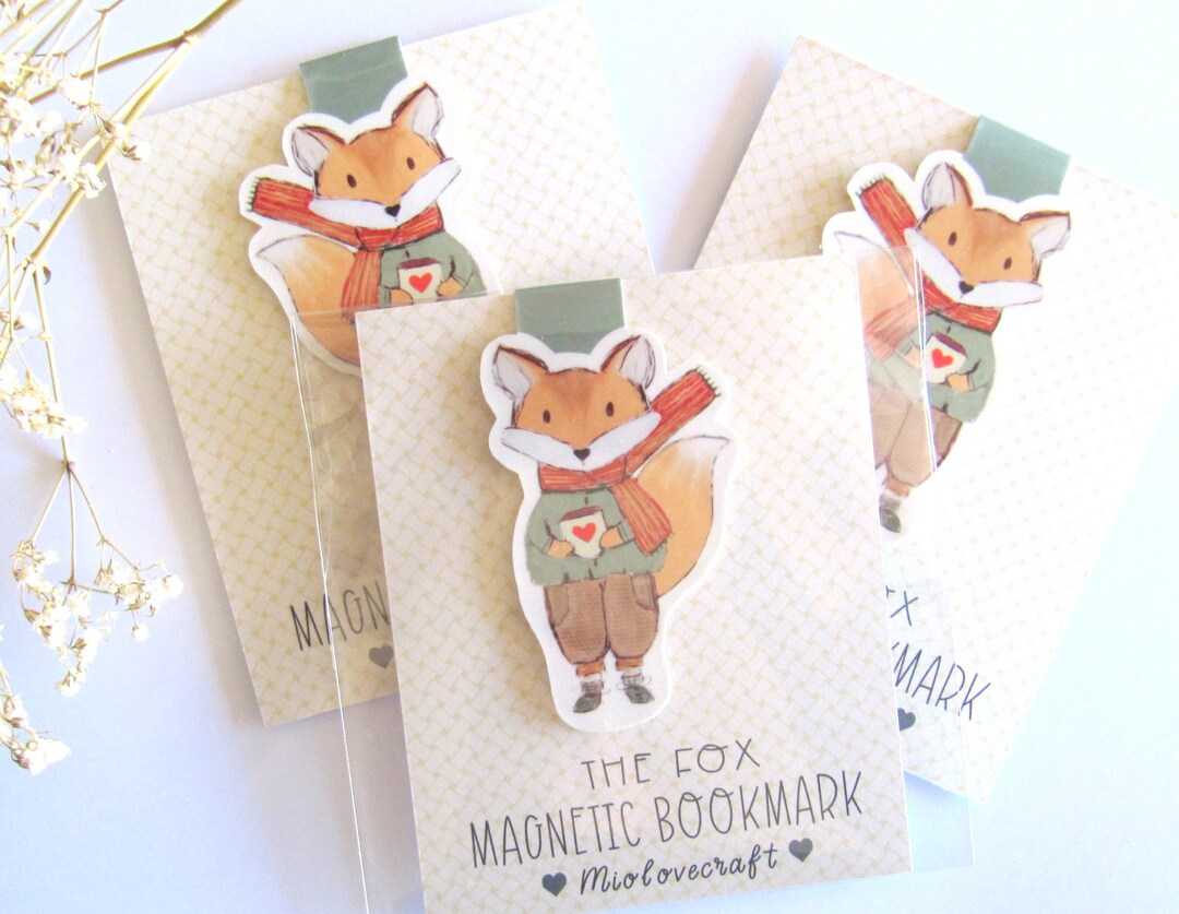Fox Bookmark Magnet, Fox Magnet, Fox Bookmark, Gift for Women, Book ...