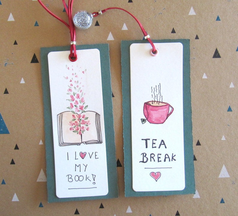 2 Bookmark Set , Bookmarks Watercolor - Etsy