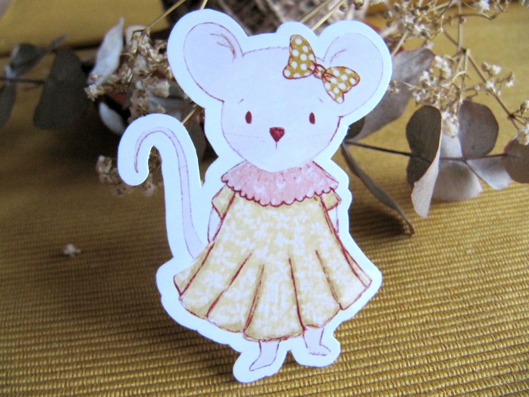 Cute Vinyl Sticker Mouse, Stickers Winter Mouse, Sticker Animal ...