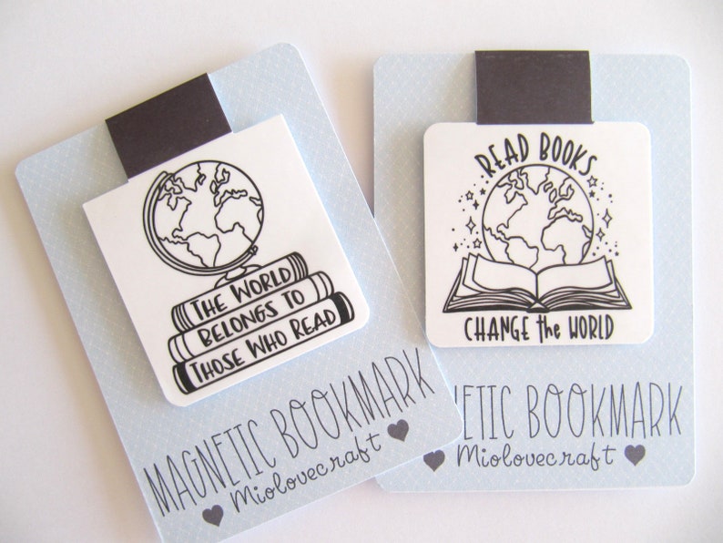 Magnetic Bookmarks, Bookmark World Map, Black and White Bookmarks, Book ...