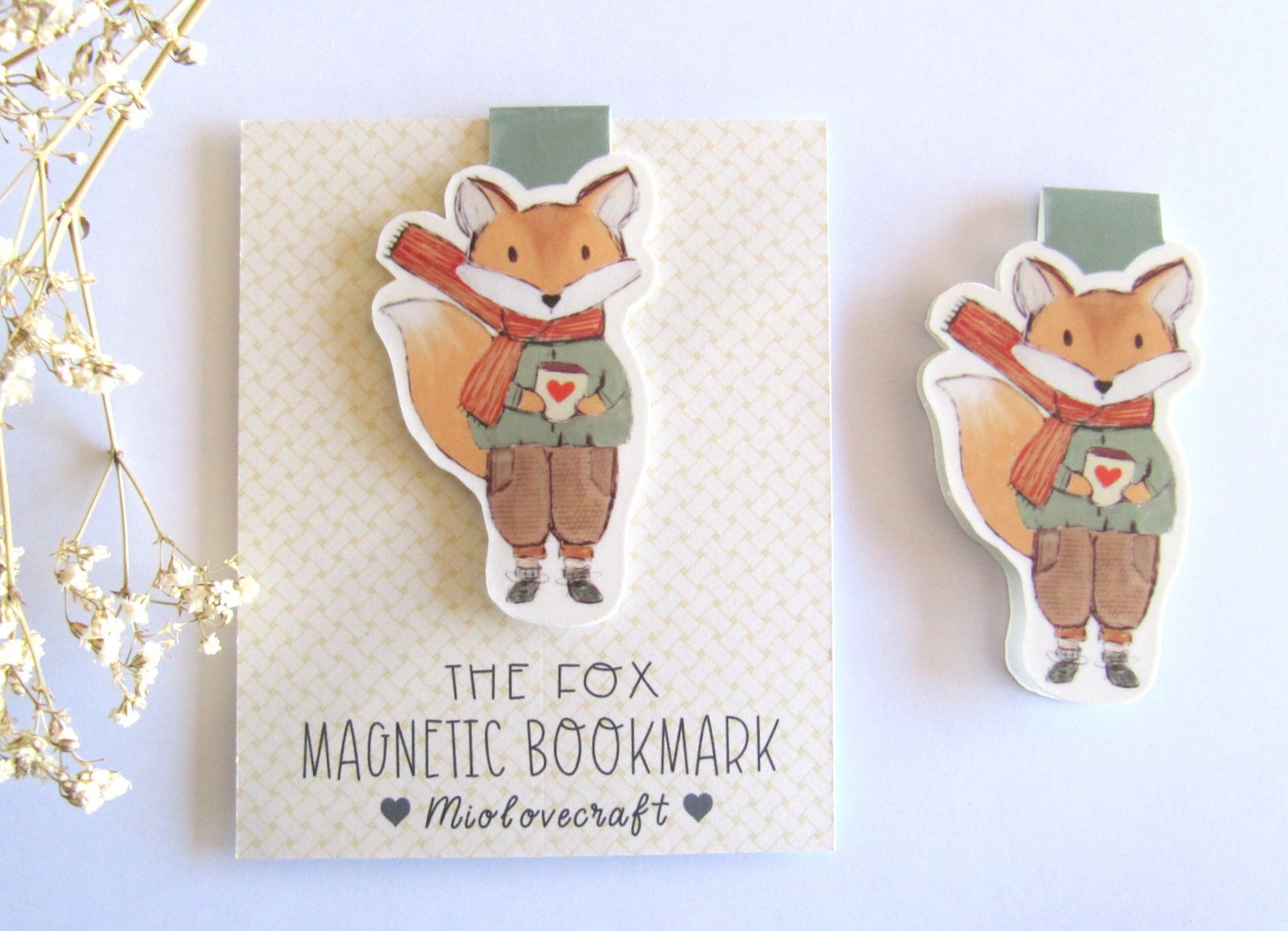Fox Bookmark Magnet, Fox Magnet, Fox Bookmark, Gift for Women, Book ...
