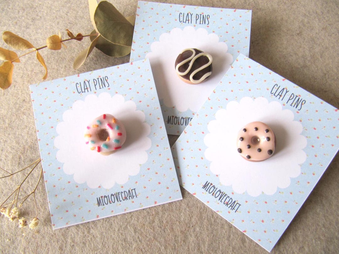 Donuts Pin, Clay Pins handgemachte , Süße Donut Pin, Fimo Pins ...