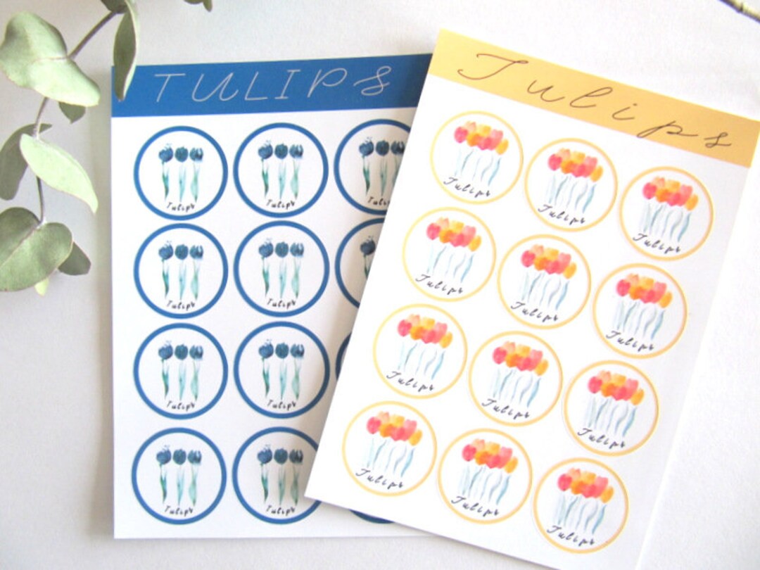 Tulpen Sticker Sheet, Tulpen Aufkleber, Agenda Sticker, Journal ...